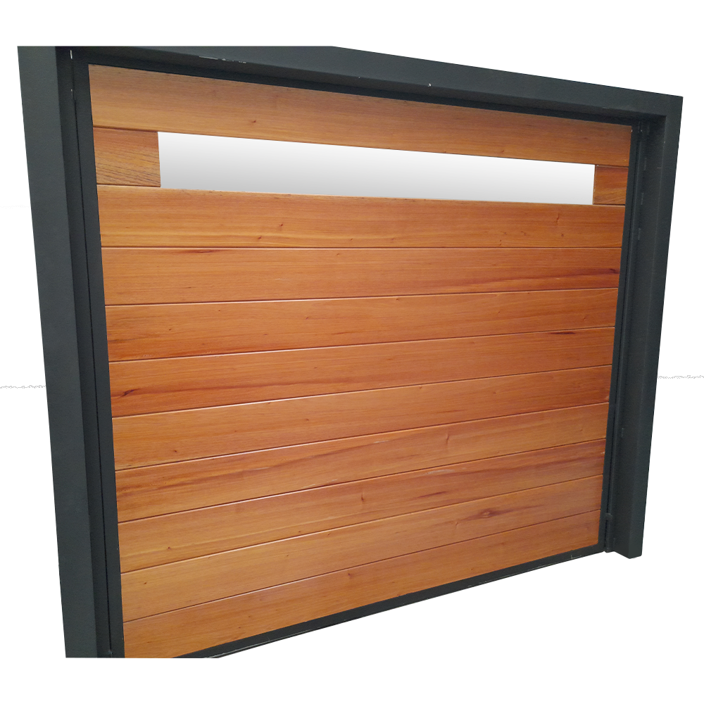 Portón Levadizo de CEDRO NACIONAL Bastonado horizontal – Pacella aberturas