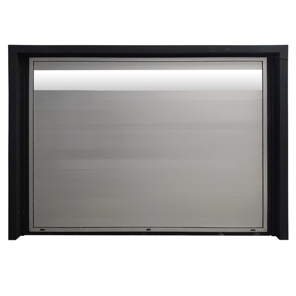 Portón Levadizo Aluminio Revestimiento Módena Anodizado Natural con ...